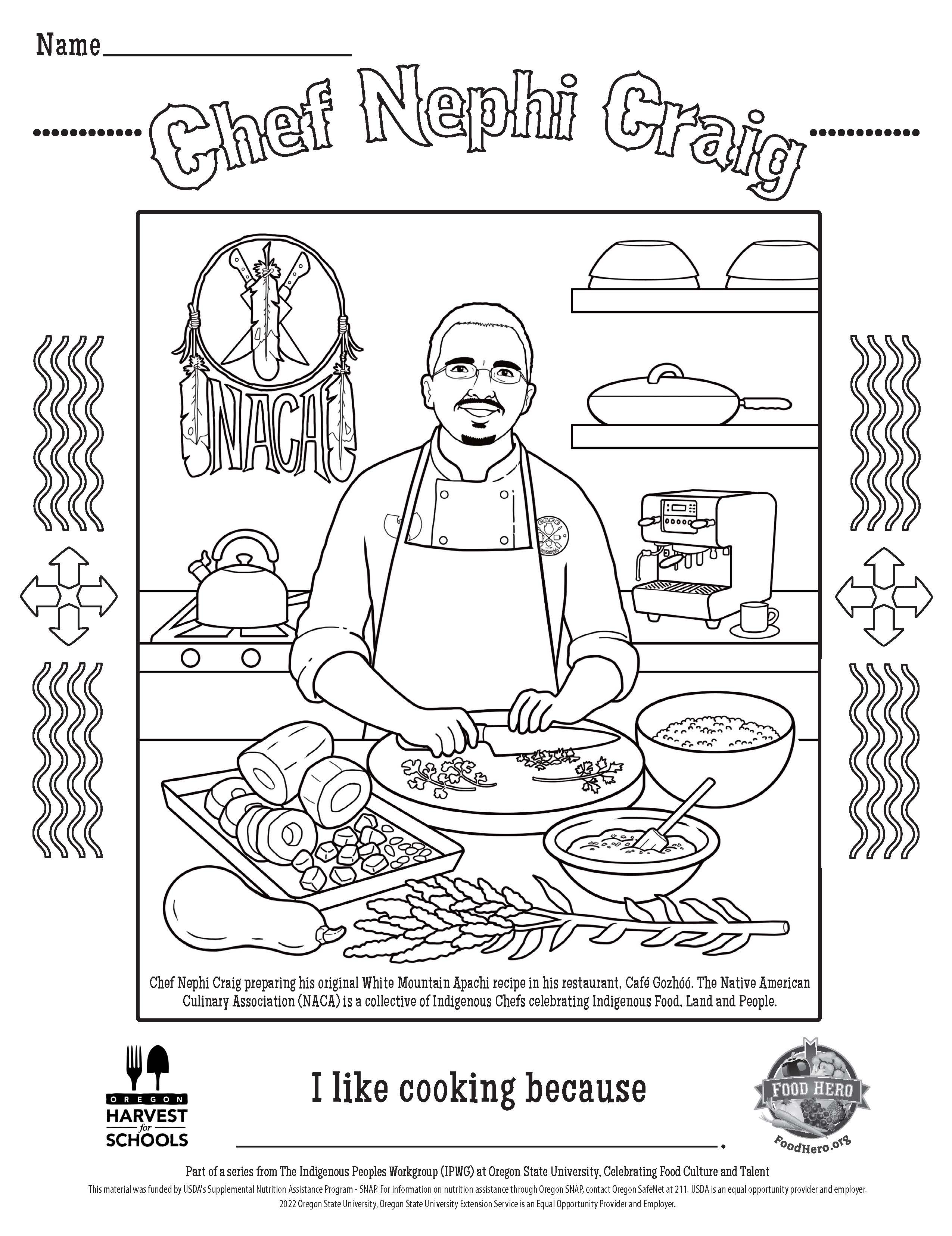 Chef Cooking Coloring Pages