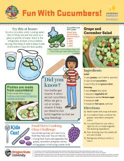 Kids Cucumber Activity Sheet | Food Hero